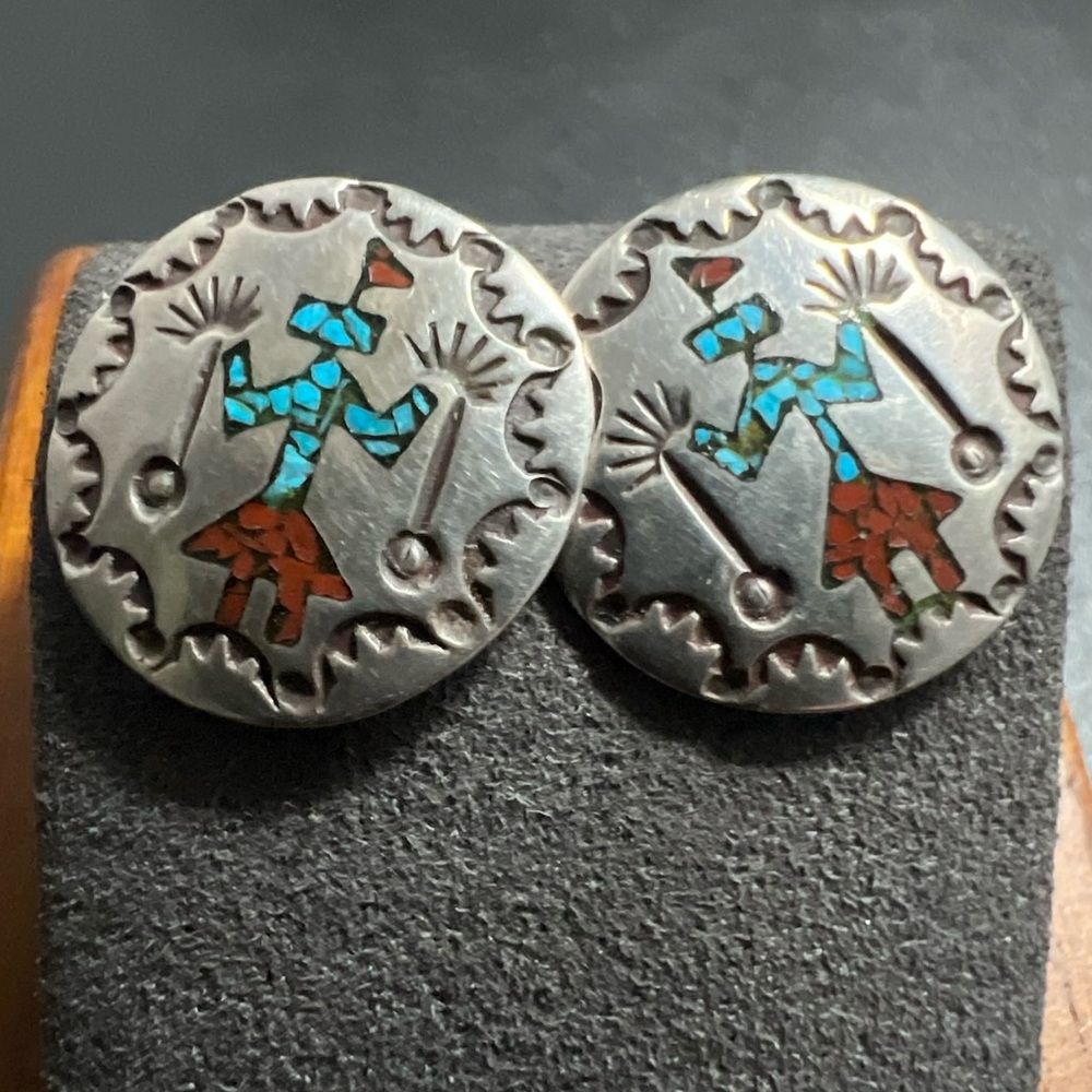 Vintage Navajo Artist Signed Kachina Chip Inlay Sterl… - Gem